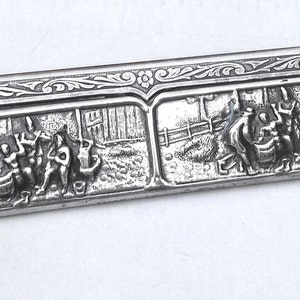DENMARK Silver Repousse Comb Case Harvest Scene - Etsy
