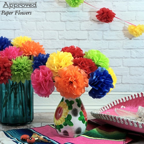 FIESTA Tissue Paper Flowers 12 Count - Etsy
