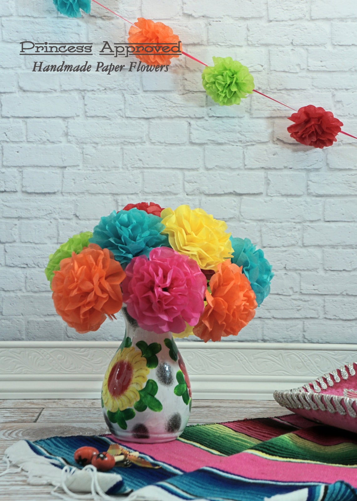 FIESTA Tissue Paper Flowers 12 Count | Etsy