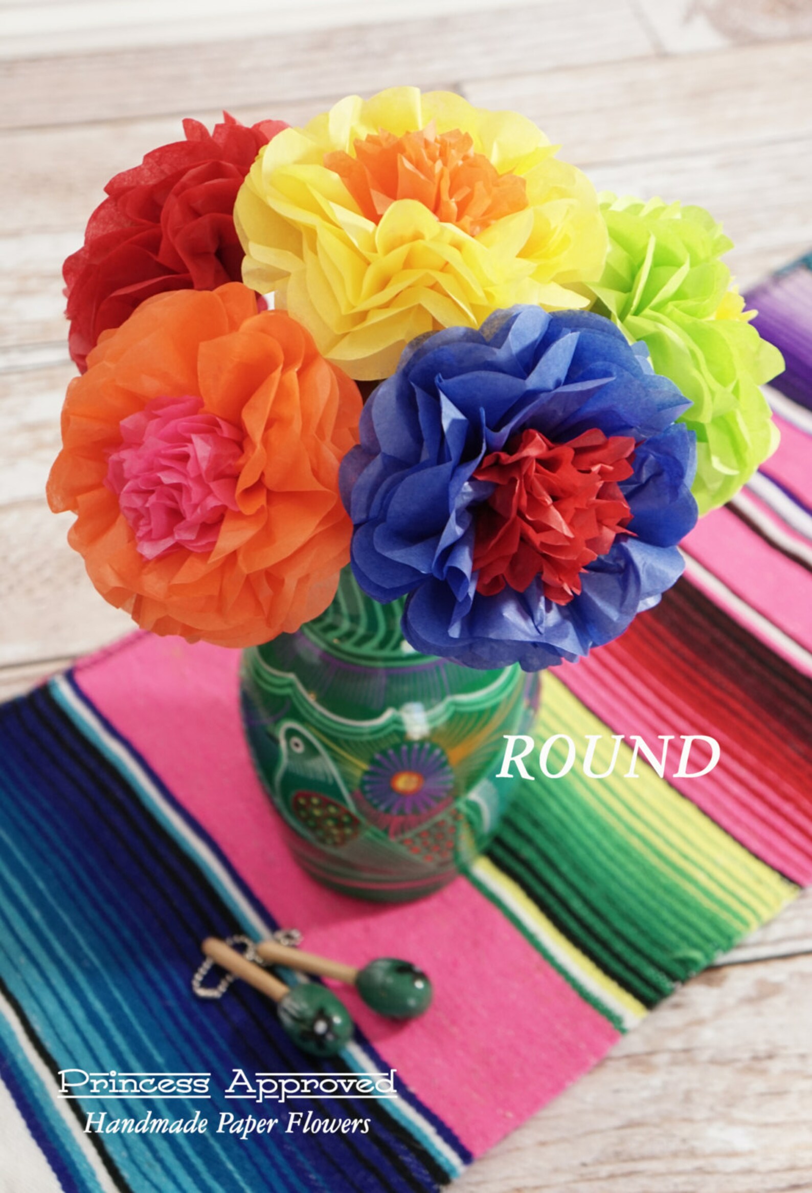 Fiesta Cinco De Mayo Bouquet Handmade Tissue Paper Flowers (6 Count) - Etsy