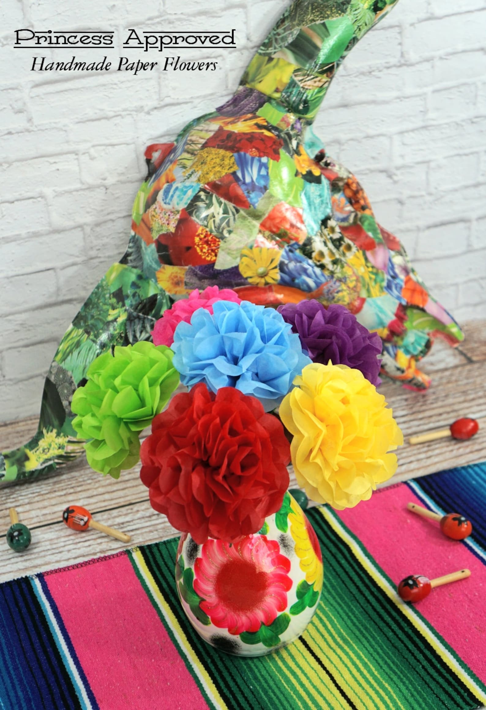 FIESTA Tissue Paper Flowers 6 Count - Etsy