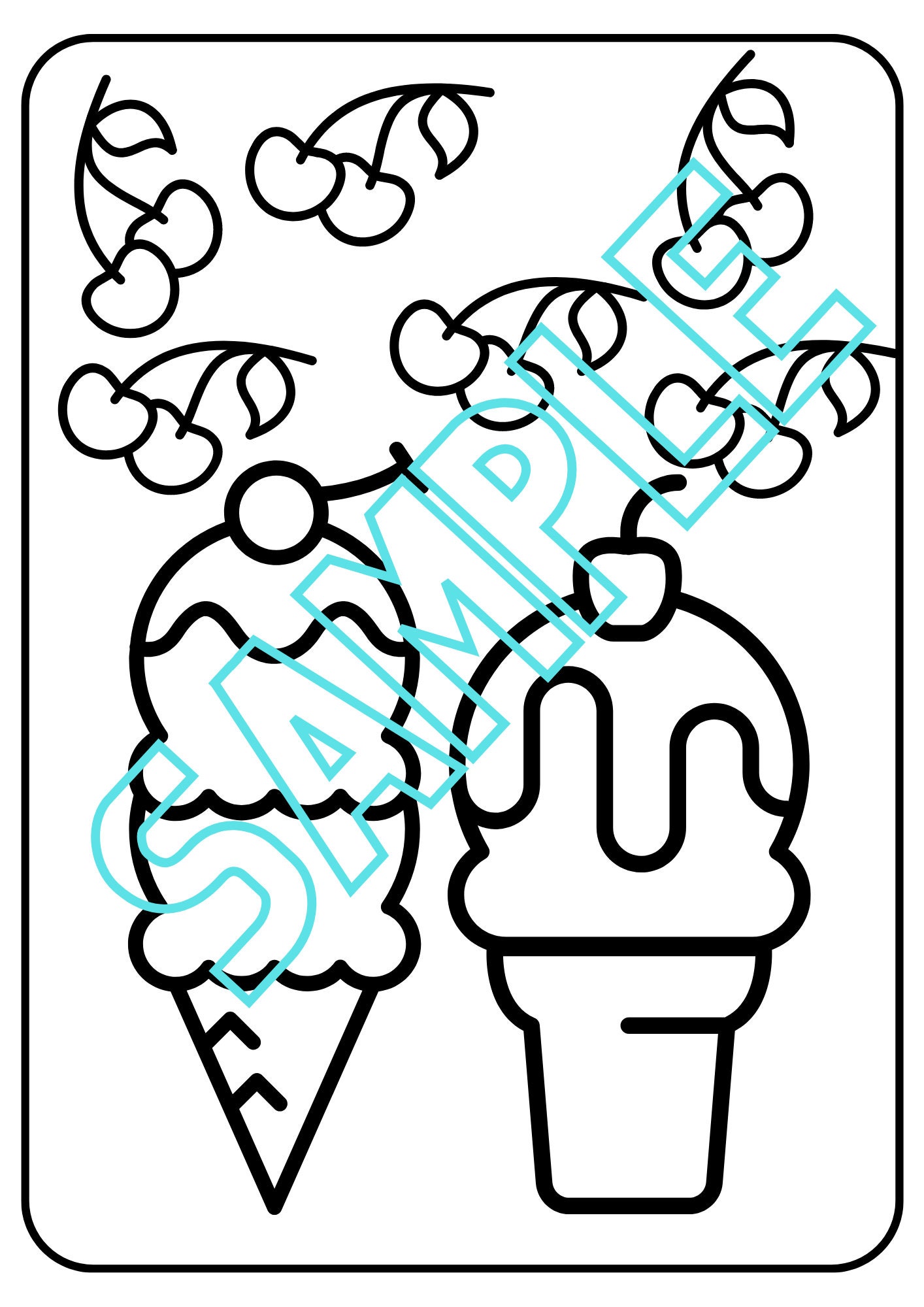 Ice Cream Cuteness Coloring Pages - Etsy