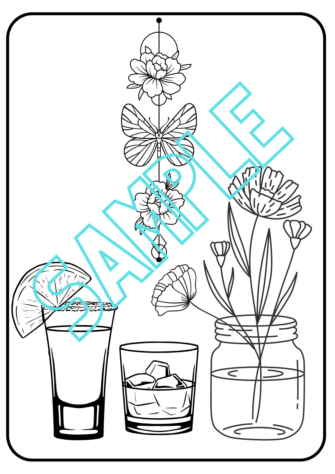 Flower Fantasy Coloring Pages - Etsy