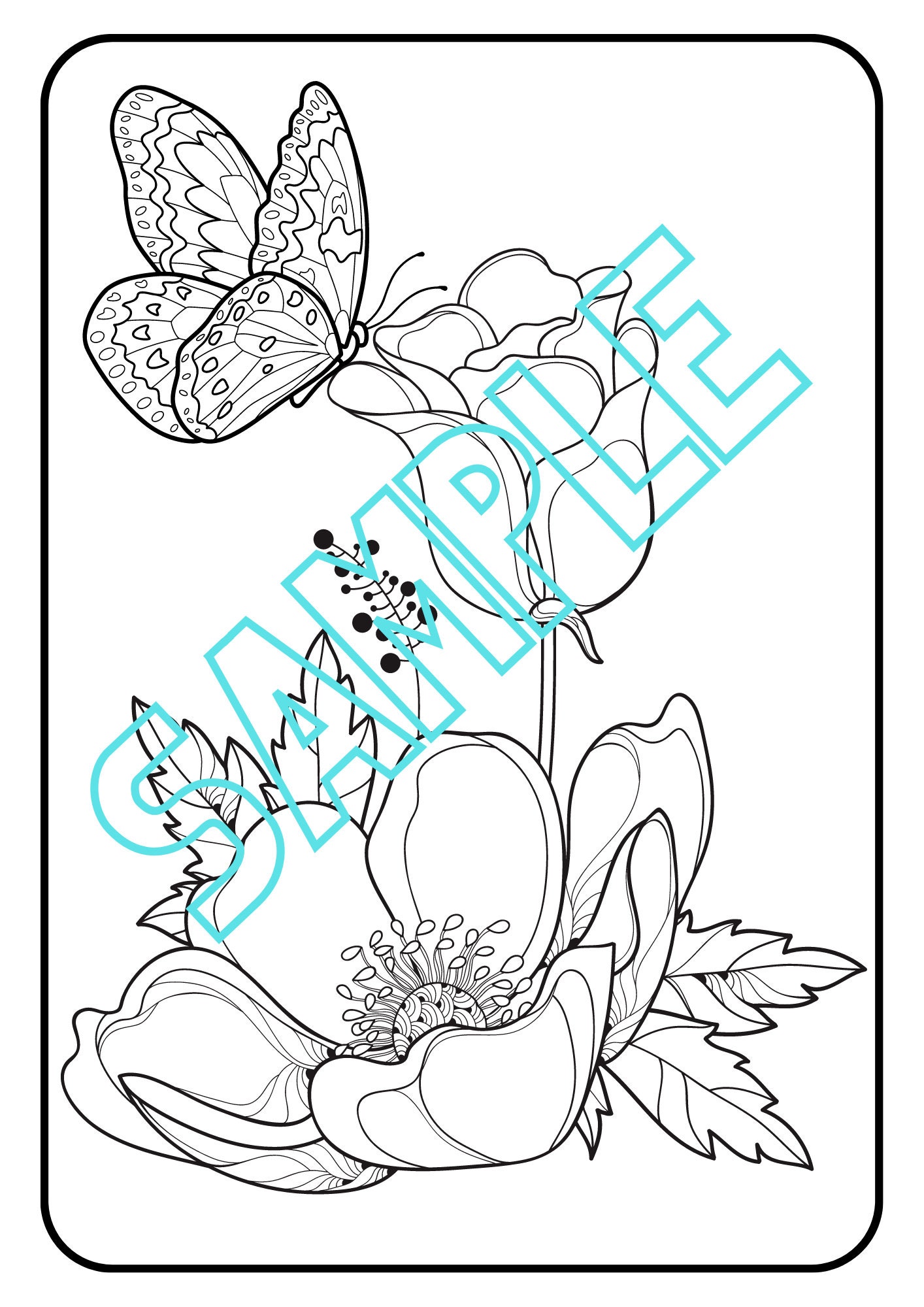 Flower Fantasy Coloring Pages - Etsy