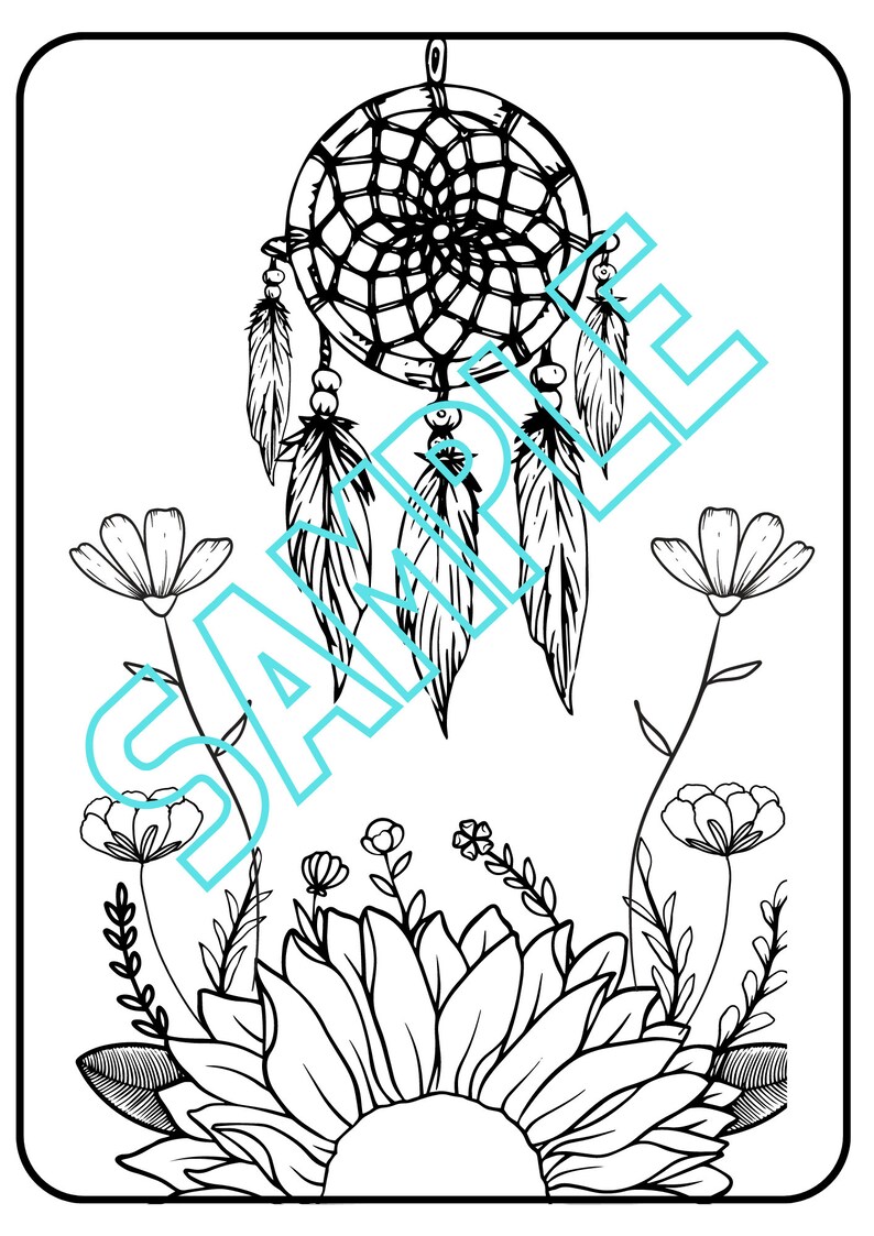 Flower Fantasy Coloring Pages - Etsy