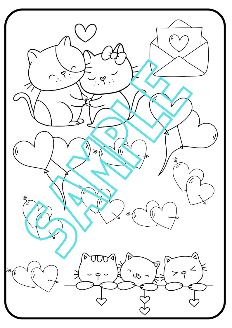 Cutest Kitties Coloring Pages - Etsy