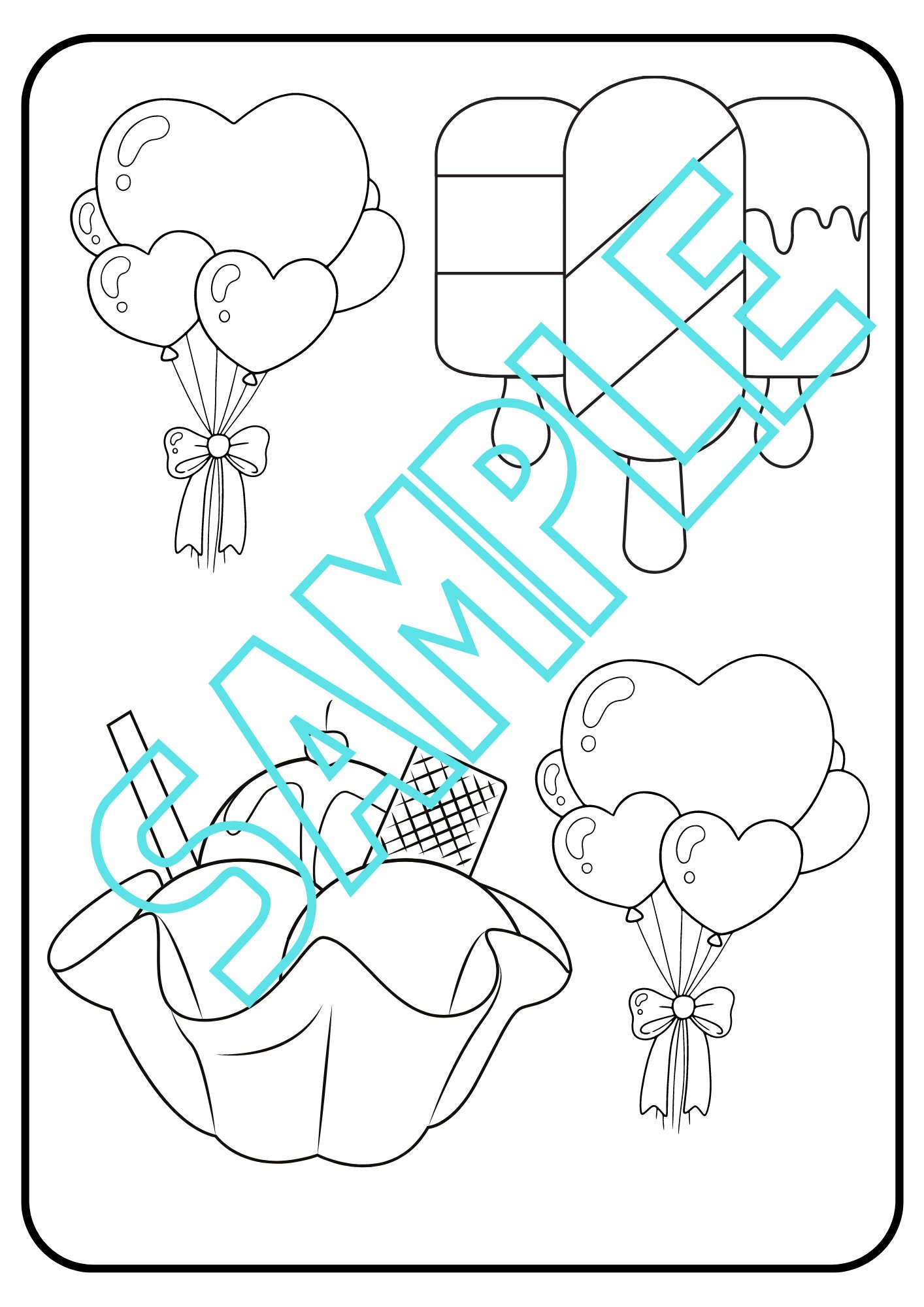 Ice Cream Cuteness Coloring Pages - Etsy