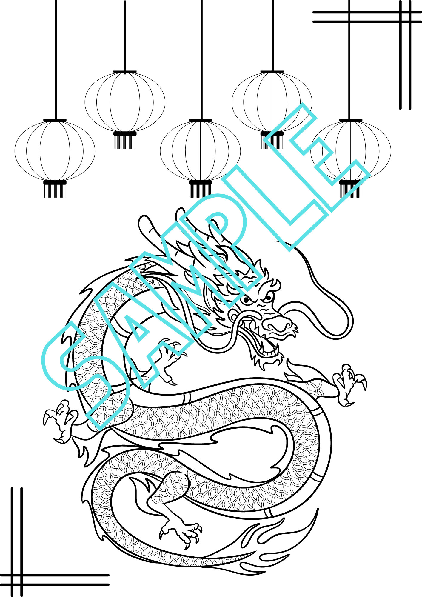 Asian Theme Coloring Pages - Etsy