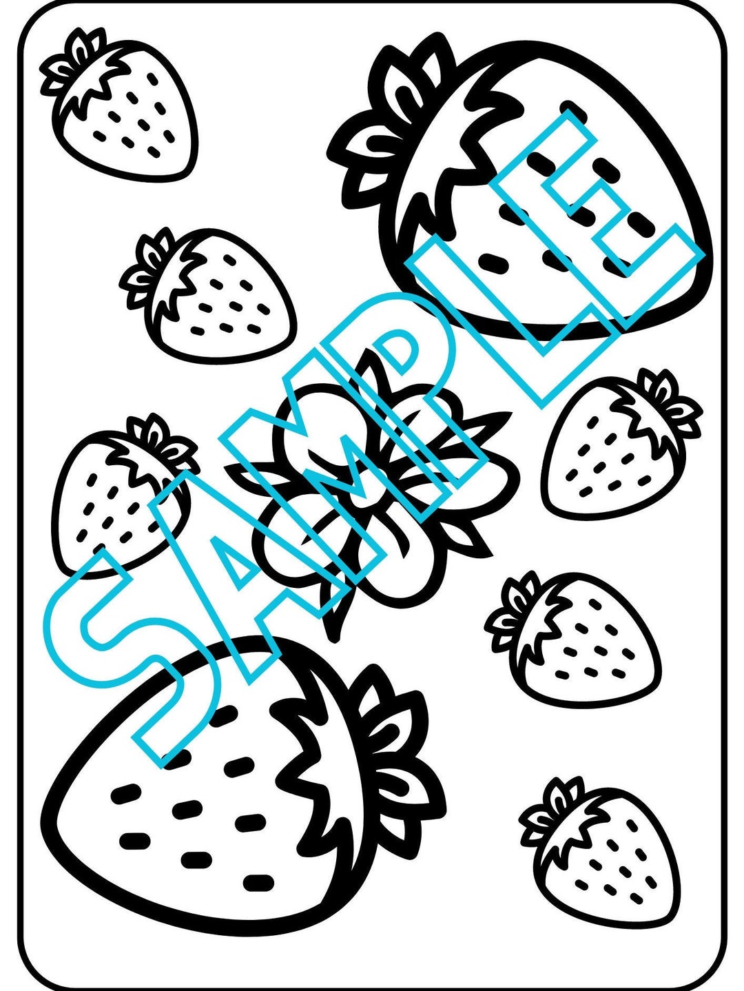 Strawberry Sweetness Coloring Pages - Etsy