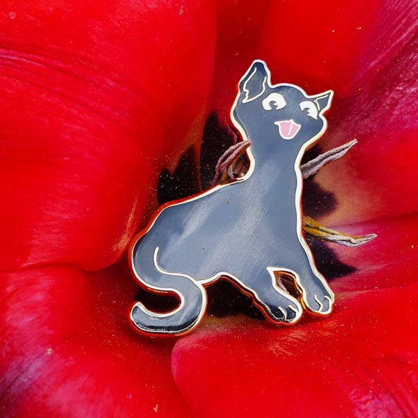 Black Cat Enamel Pin - Etsy