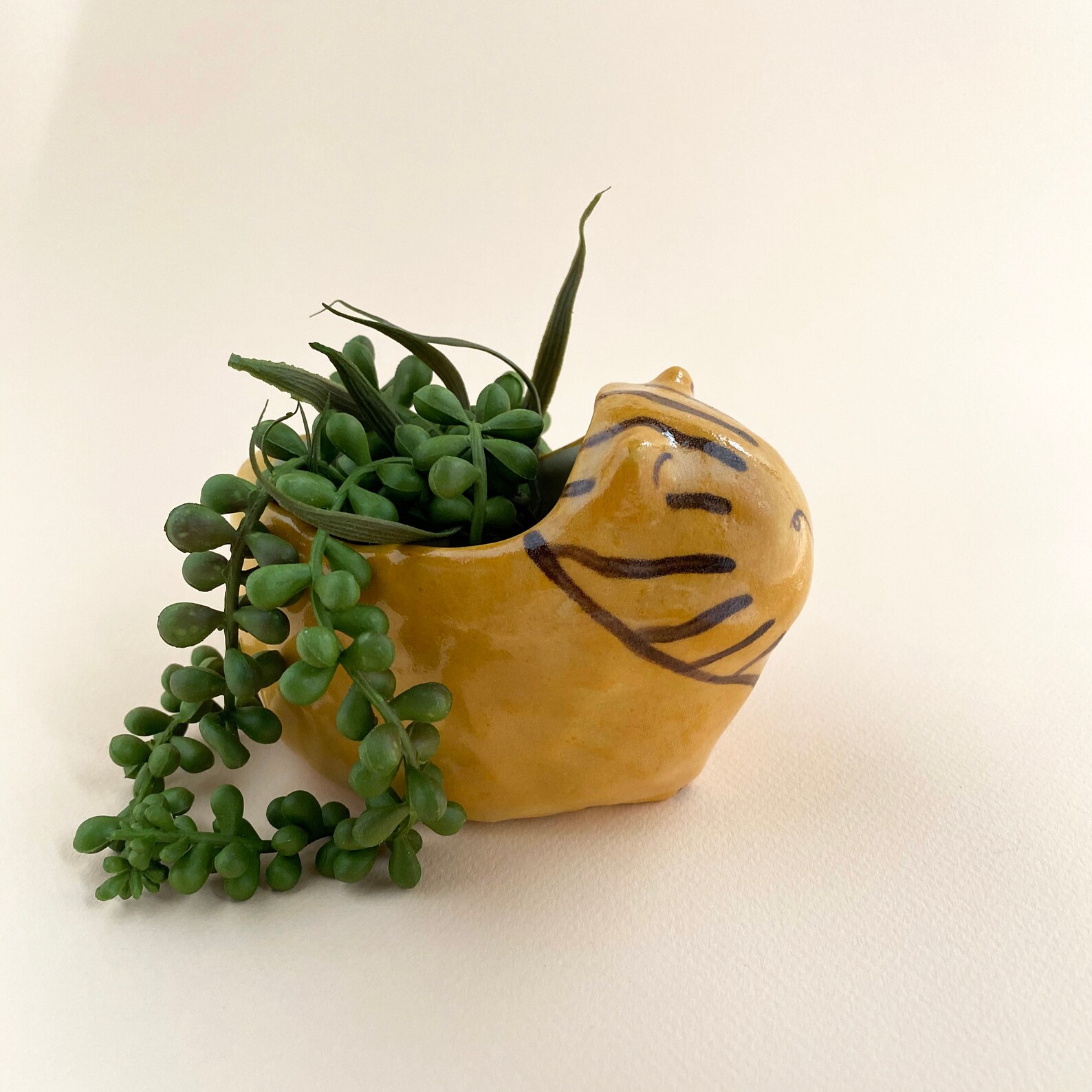 Ceramic Lion Planter / Ceramic Animal Planter - Etsy