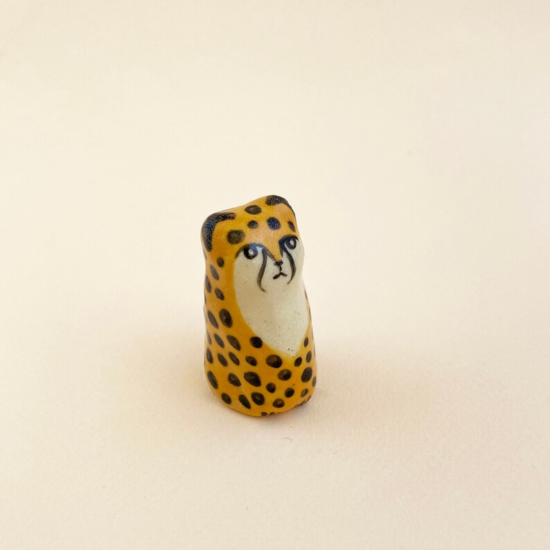 Ceramic Cheetah Figurine / Ceramic Animal Figurine / Cheetah - Etsy