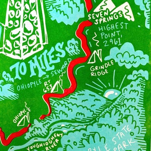 Laurel Highlands Hiking Trail Map Riso Print | Etsy