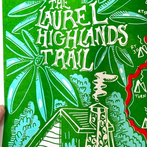 Laurel Highlands Hiking Trail Map Riso Print - Etsy