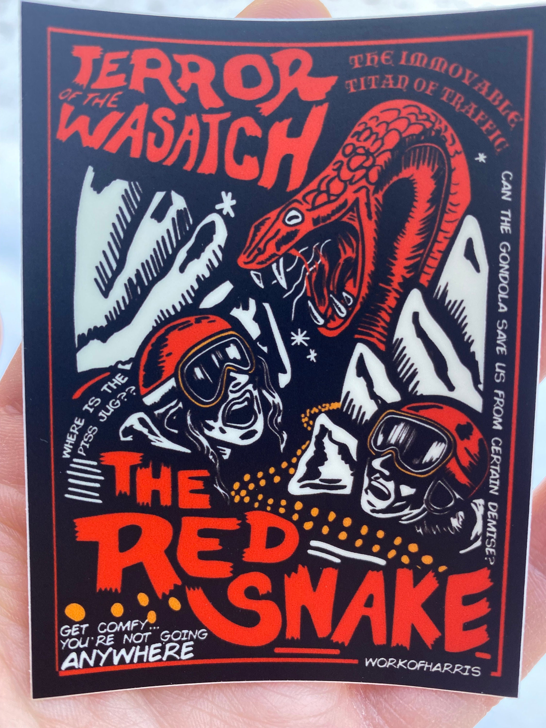 Red Snake: Terror of the Wasatch Sticker - Etsy