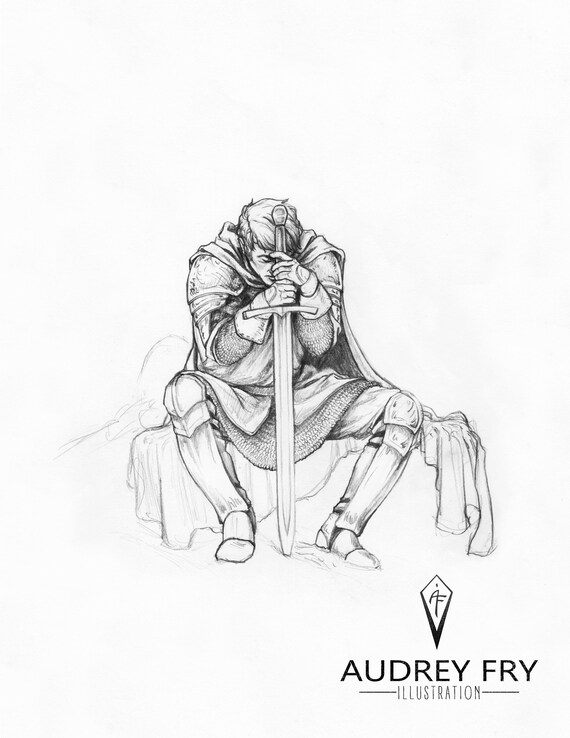 Soldier Praying Drawing