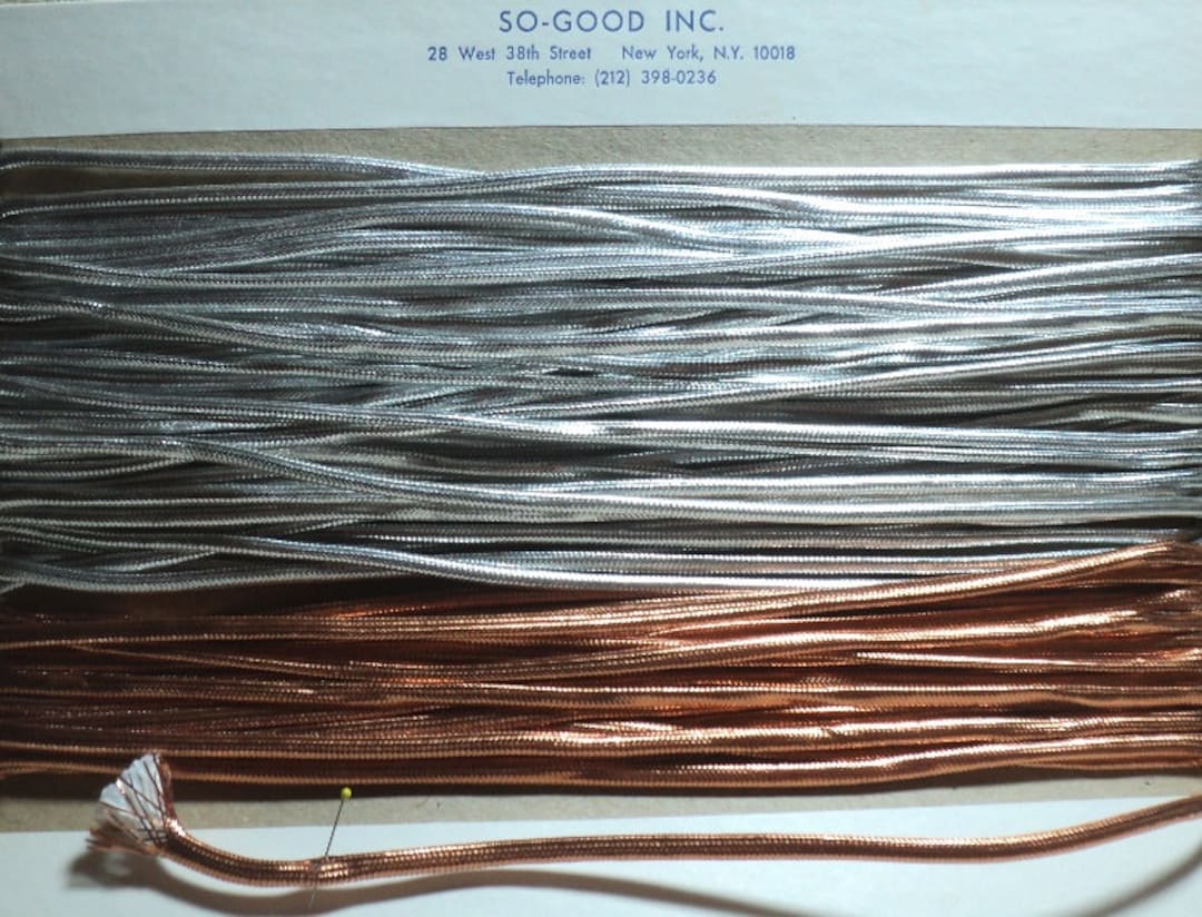 METALLIC CORDING, Silver Cord, Copper Cord, Findings, 5 Yard Cuts ...