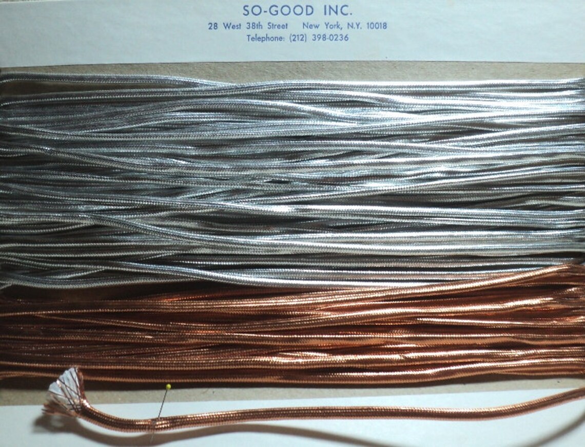 METALLIC CORDING, Silver Cord, Copper Cord, Findings, 5 Yard Cuts ...