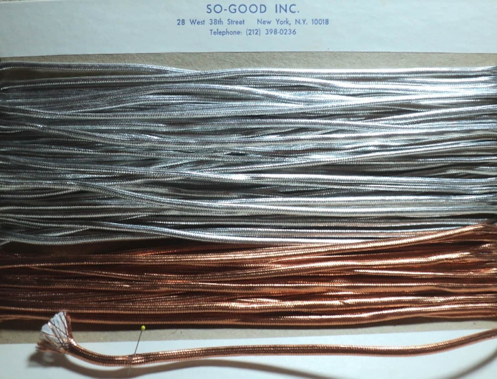 METALLIC CORDING, Silver Cord, Copper Cord, Findings, 5 Yard Cuts ...