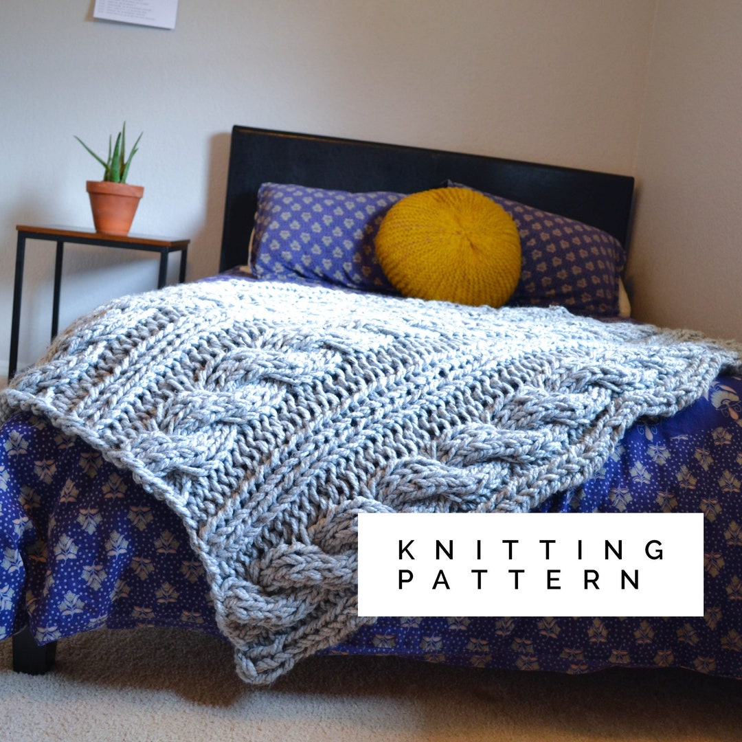 Chunky Knit Cable Blanket PATTERN || the MURRAY || Ready to Download ...