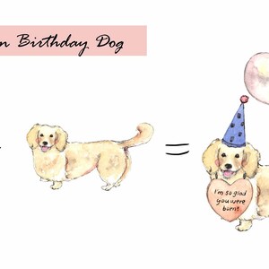 CLIP ART- Watercolor Birthday Dog Set. 24 Images. Digital Download. Pet ...