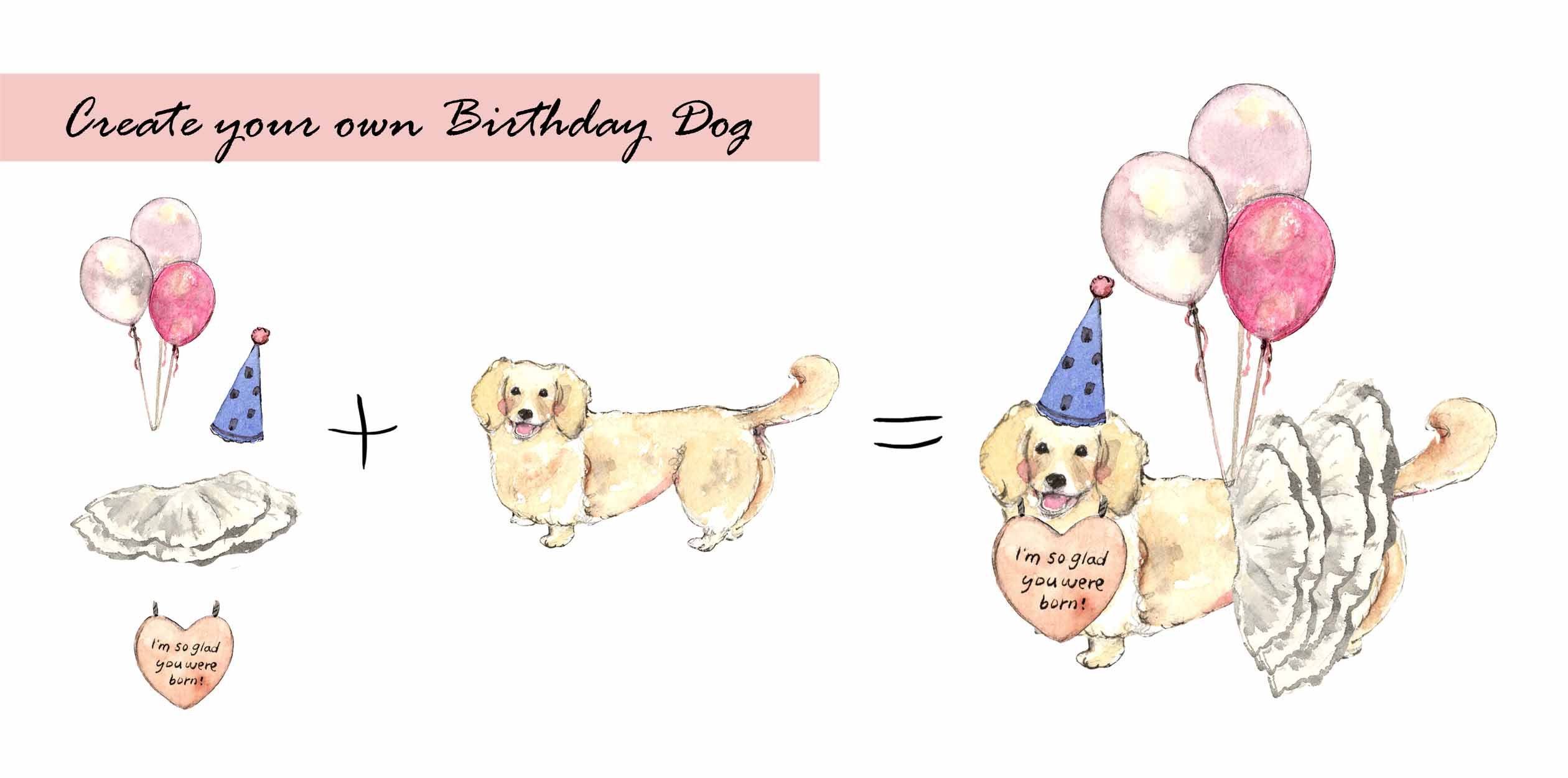 CLIP ART Watercolor Birthday Dog Set. 24 Images. Digital | Etsy