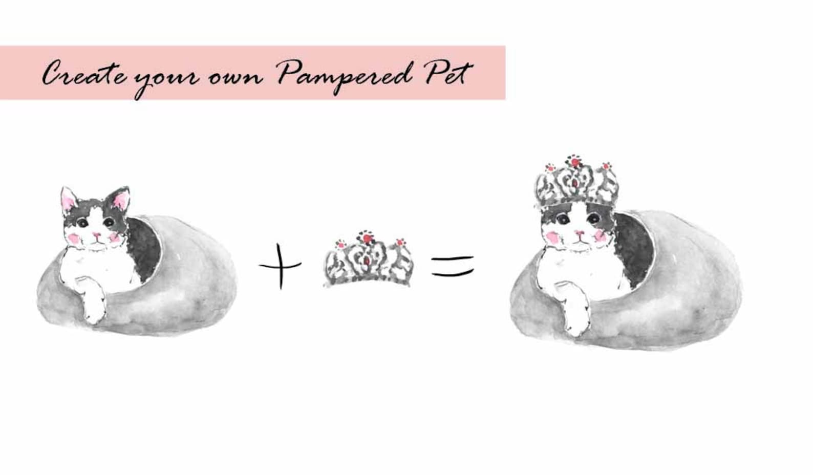 CLIP ART Watercolor Pampered Pets Set. 21images. Digital - Etsy Sweden