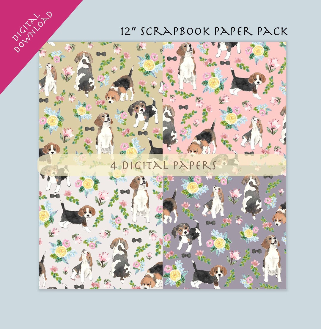 Watercolor Digital Paper, Instant Download--12" Digital Paper Pack(4 ...