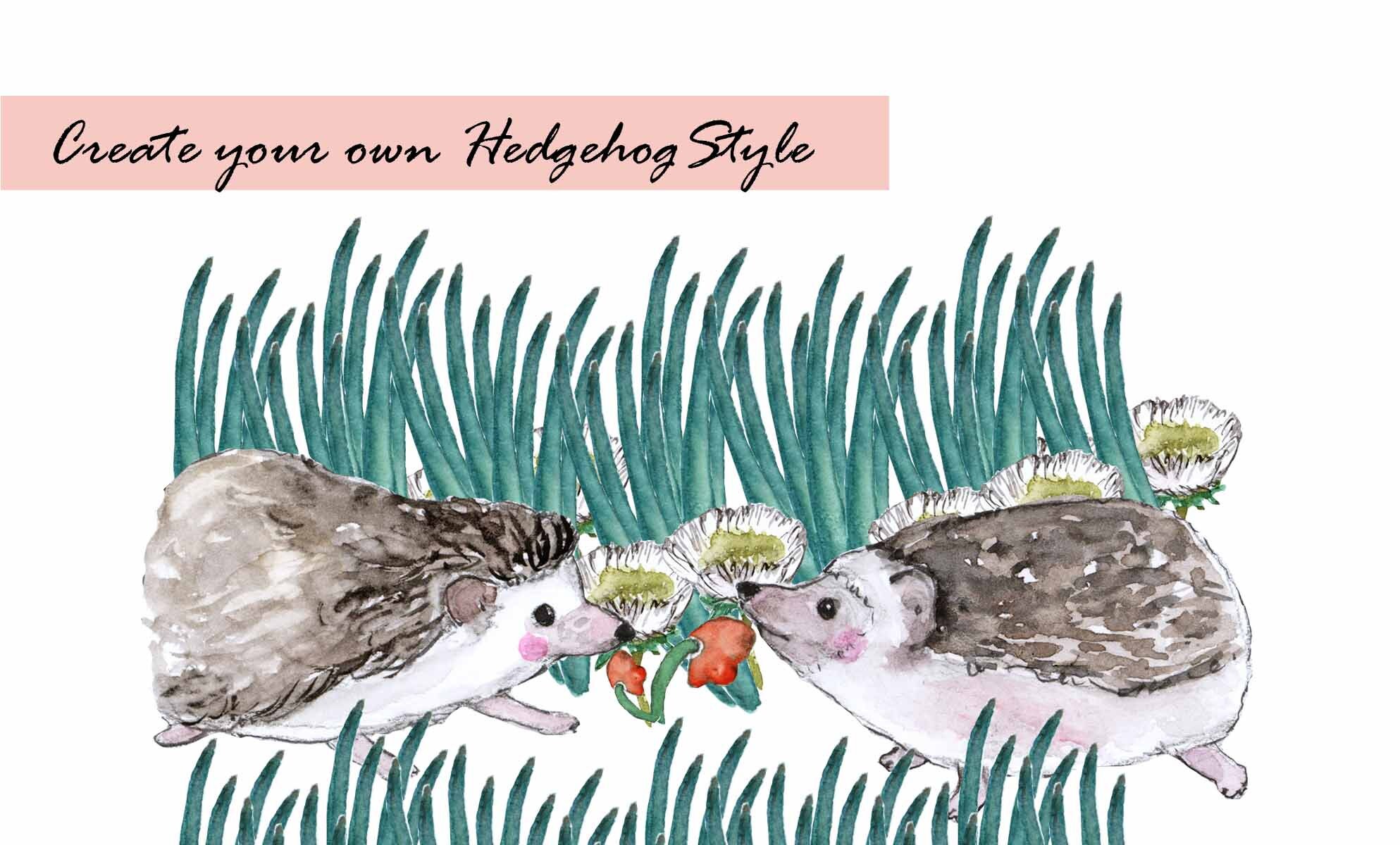 Watercolor Hedgehog Clipart Set: 17 PNG Images (digital Download) - Etsy