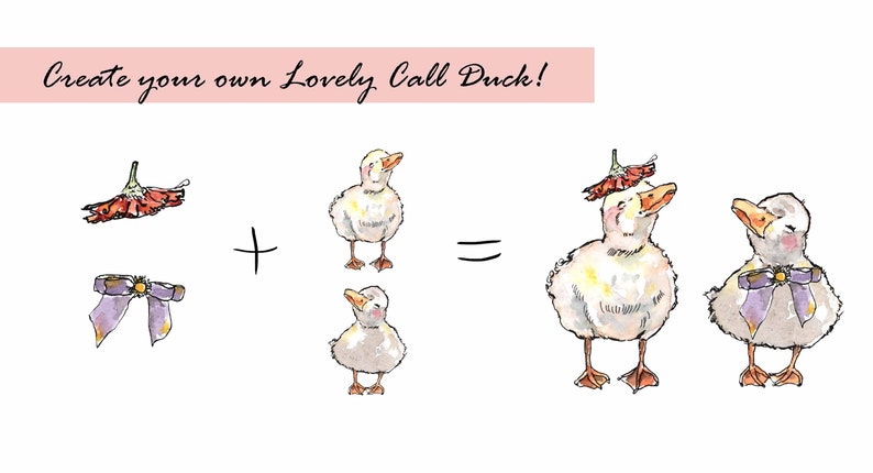 Watercolor Call Duck Clipart: 18 PNG Images (digital Download) - Etsy