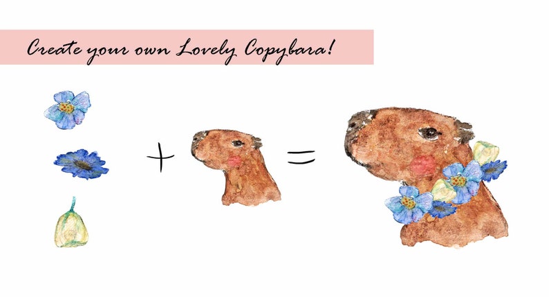 CLIP ART- Watercolor Capybara Set. 19 Images. Digital Download. - Etsy