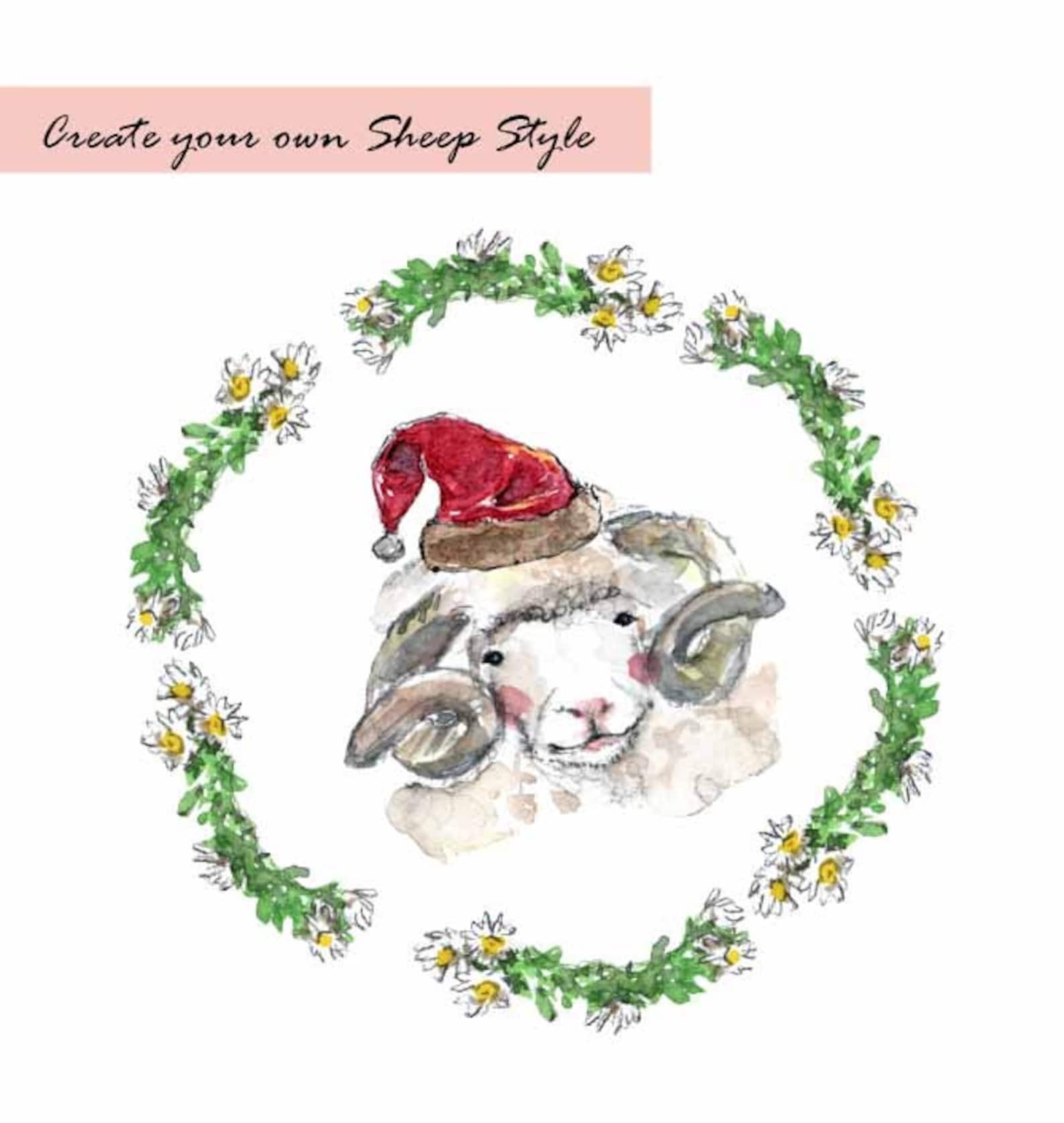 CLIP ART Watercolor Sheep Set. 17 Images. Digital Download. - Etsy