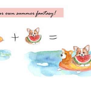 Watercolor Summer Dogs Clip Art: Fantasy Pet Set (digital Download) - Etsy