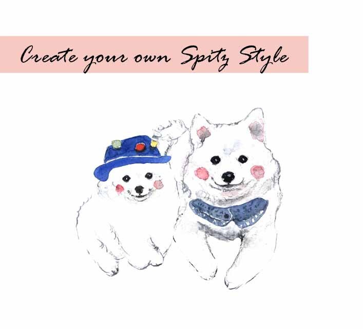 CLIP ART- Watercolor Japanese Spitz Set. 16 Images. Digital Download ...
