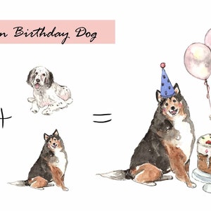 CLIP ART- Watercolor Birthday Dog Set. 24 Images. Digital Download. Pet ...