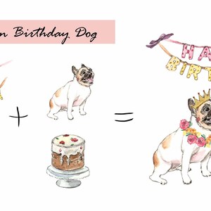 CLIP ART- Watercolor Birthday Dog Set. 24 Images. Digital Download. Pet ...