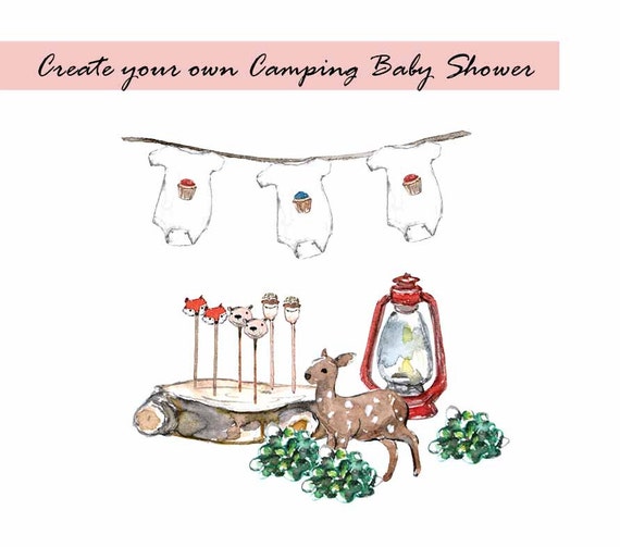 Camping Baby Shower Clip Art