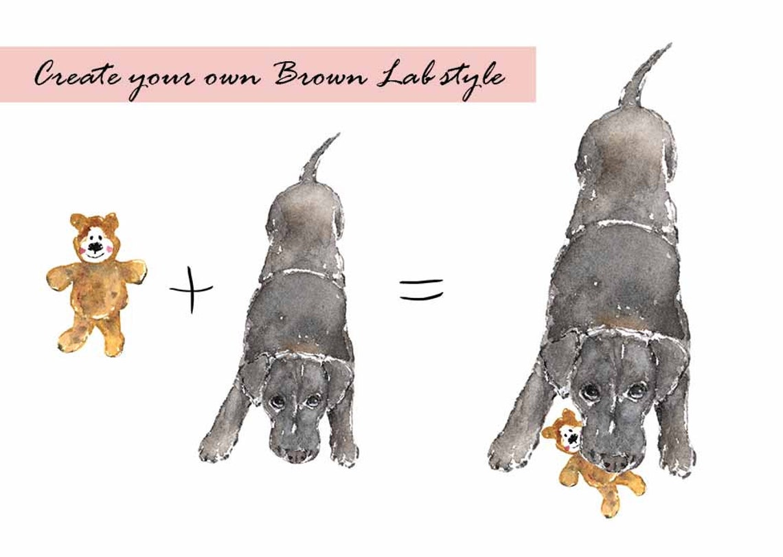 CLIP ART Watercolor Brown Labrador Set. 16 Images. Digital - Etsy