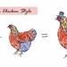 Watercolor Chicken Clipart Set: Farm Animal Illustrations (digital ...