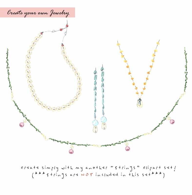 CLIP ART Watercolor Vintage Strings Set. 12 Images. Digital Download ...