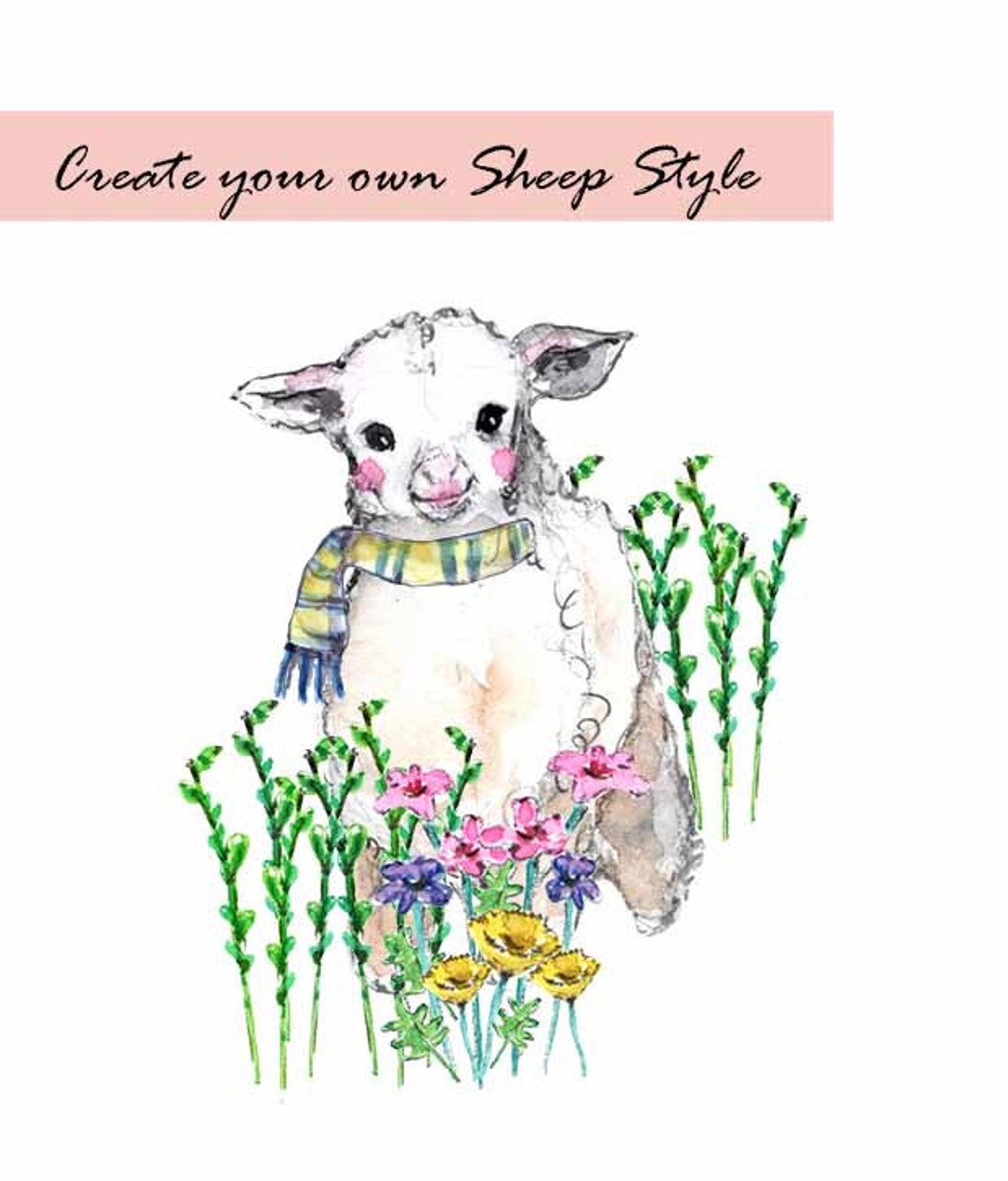 CLIP ART Watercolor Sheep Set. 17 Images. Digital Download. - Etsy