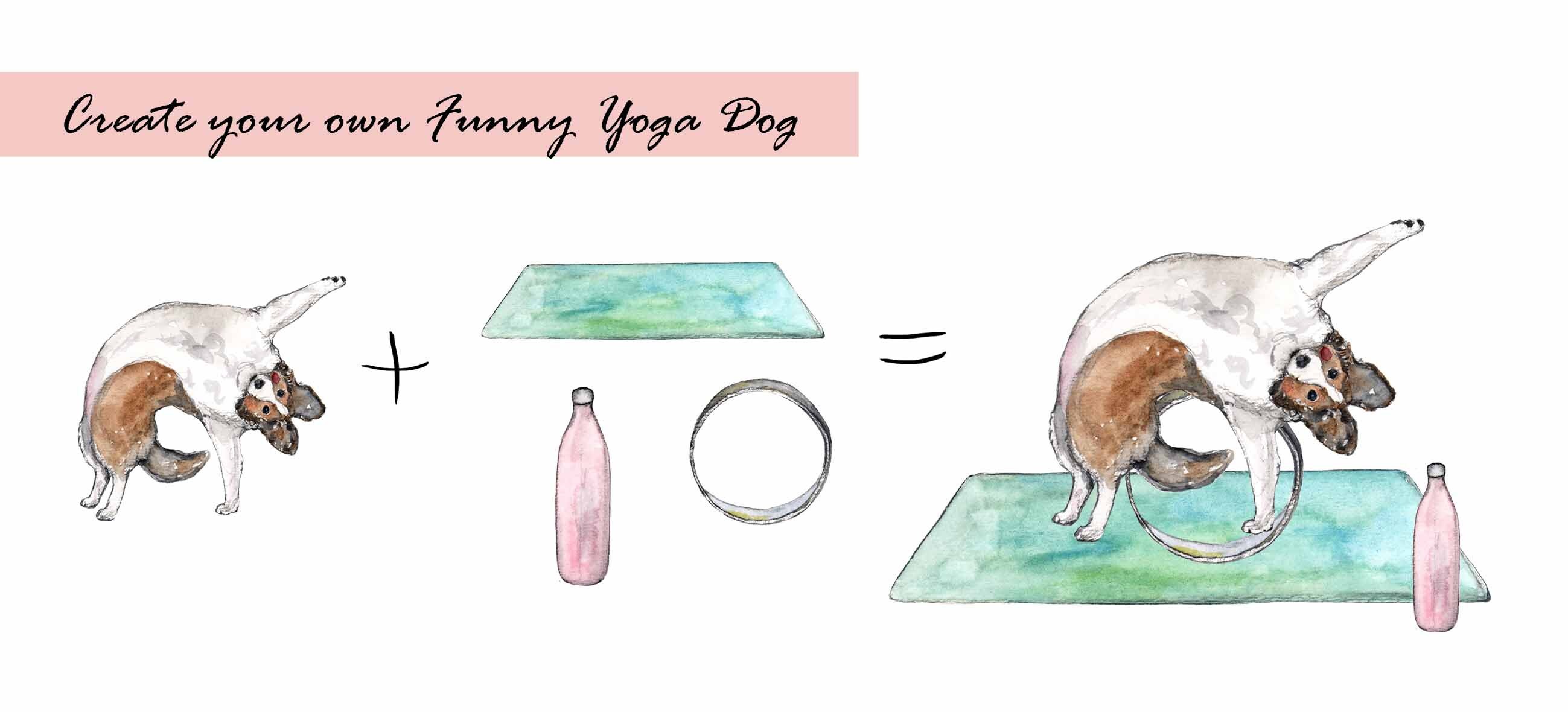CLIP ART Watercolor Yoga Dog Set. 16 Images. Digital - Etsy