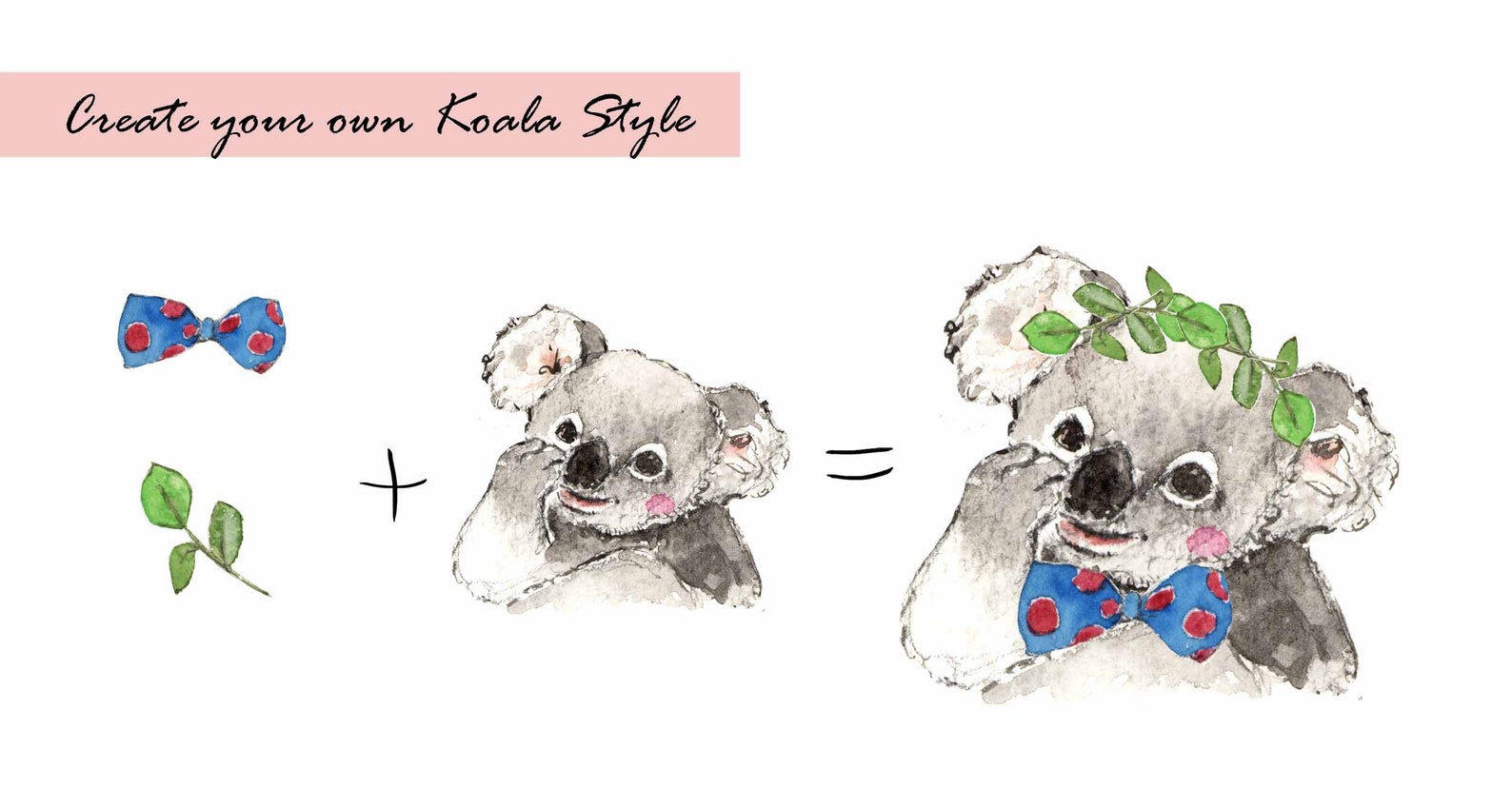 CLIP ART Watercolor Koala Set. 17 Images. Digital Download. | Etsy