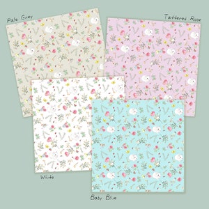 Watercolor Bunny Digital Paper, Spring Scrapbook Paper (digital ...