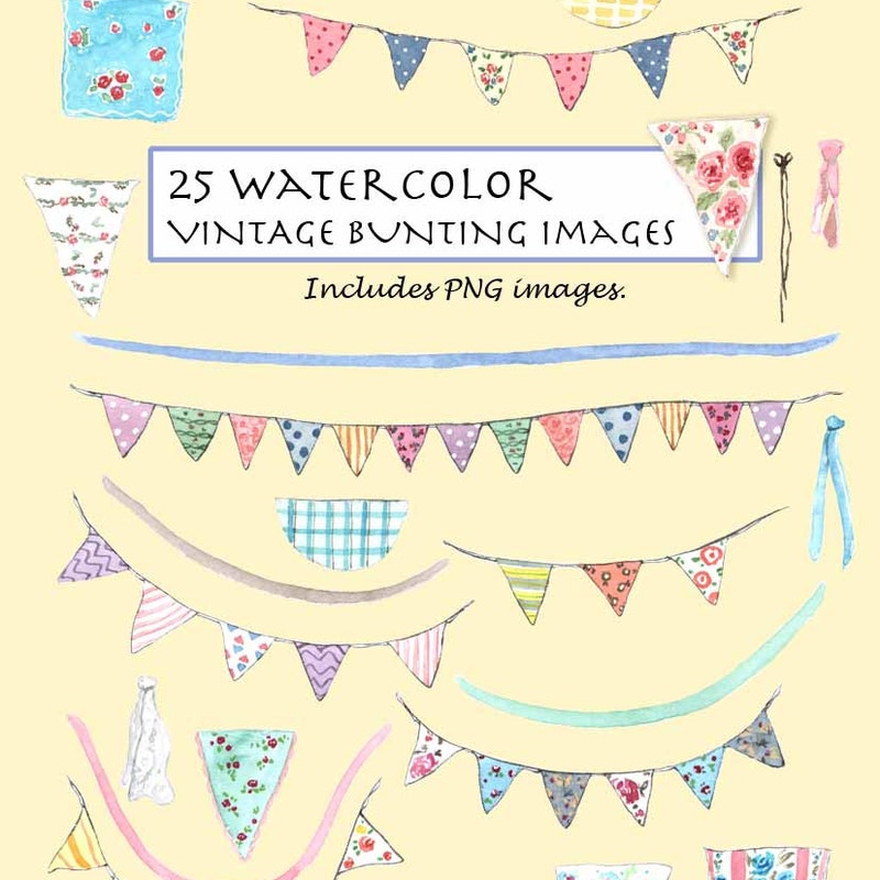 Bunting Clip Art Set - Etsy
