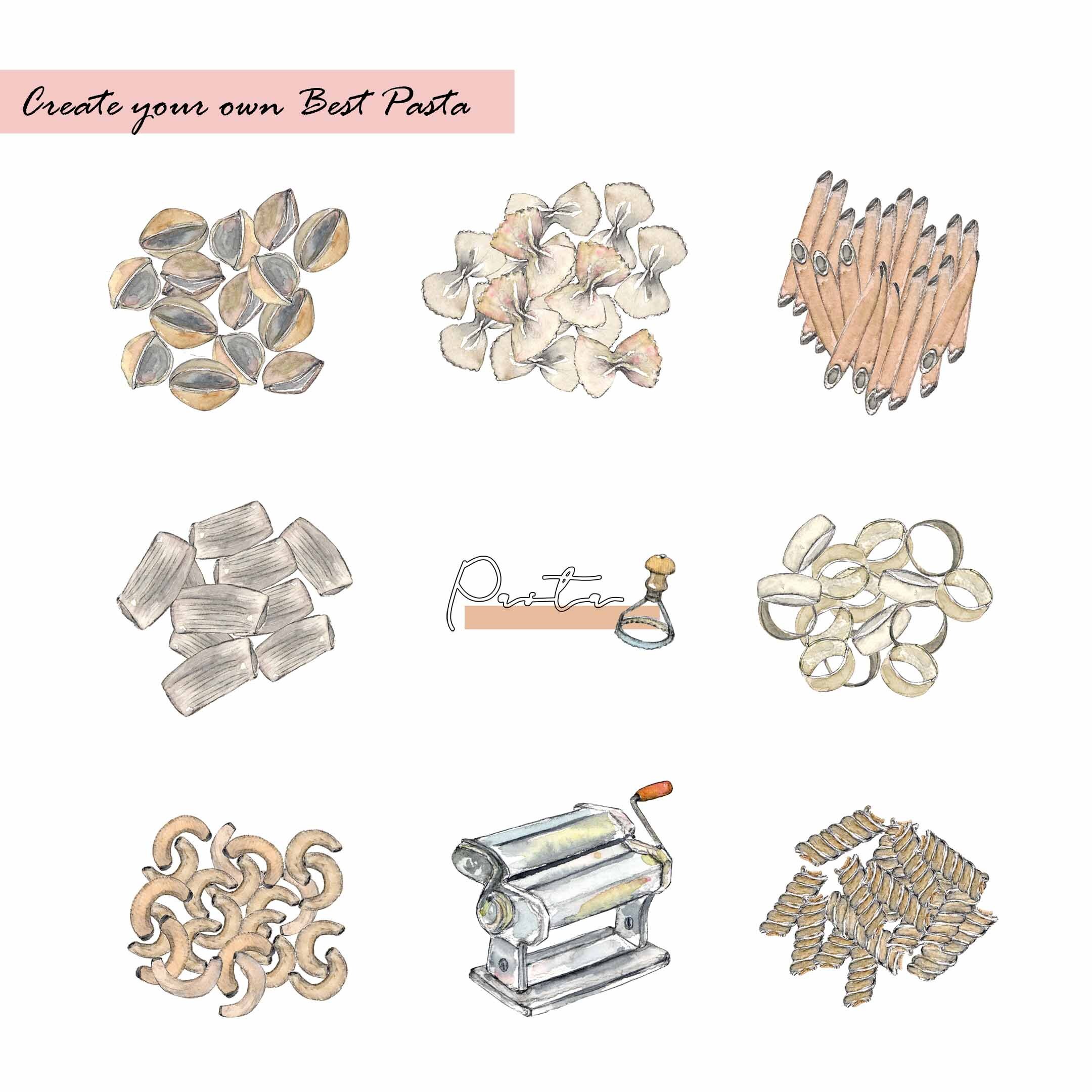 CLIP ART Watercolor Pasta Set. 31 Images. Digital Download. Homemade ...