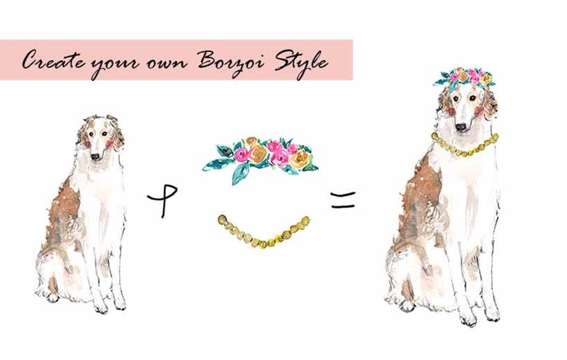 CLIP ART Watercolor Borzoi Set. 16 Images. Digital Download. - Etsy