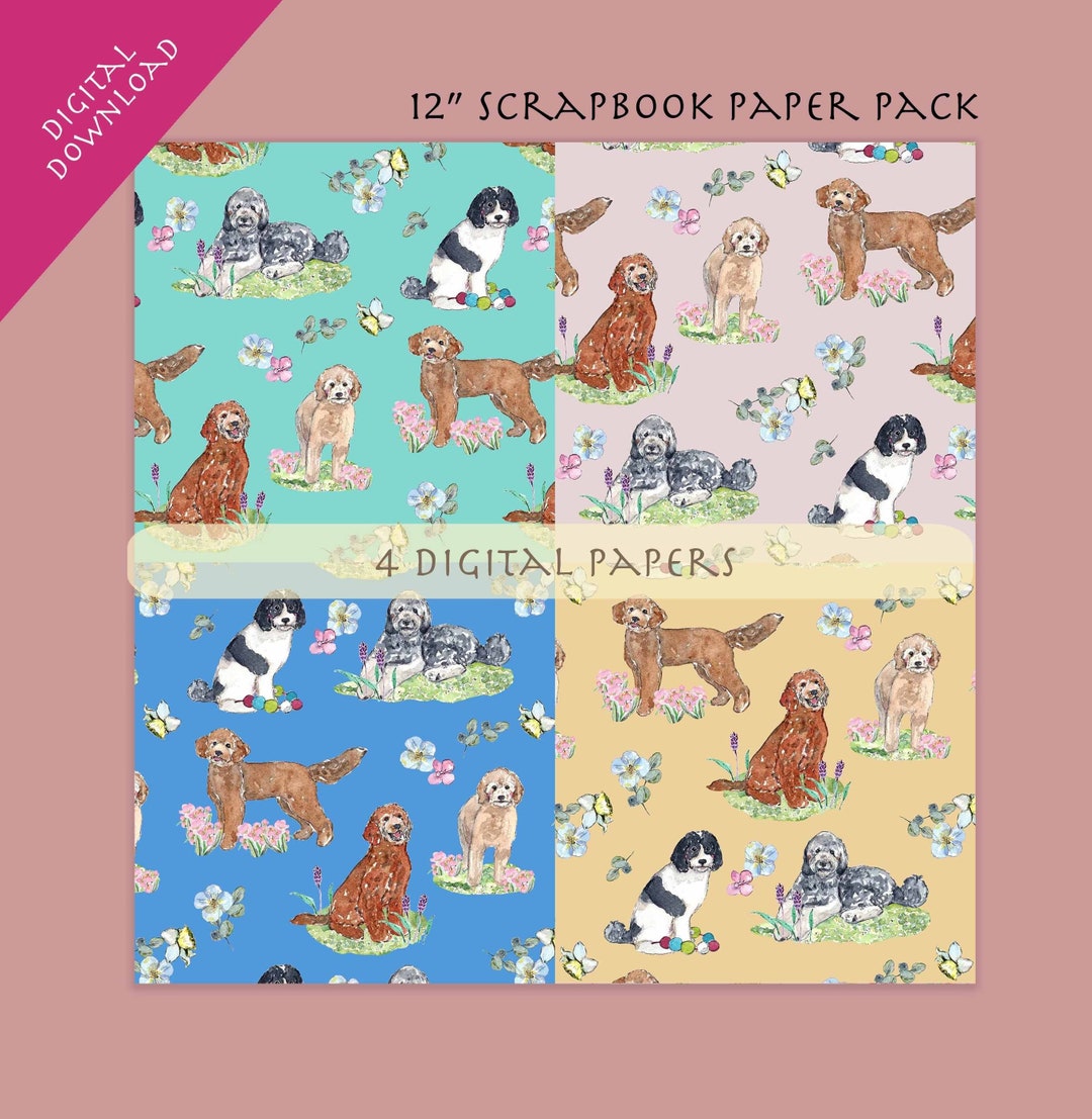 Watercolor Digital Paper, Instant Download--12" Digital Paper Pack(4 ...