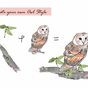 CLIP ART- Watercolor Owl Set. 16 Images. Digital Download. Baby Owl ...
