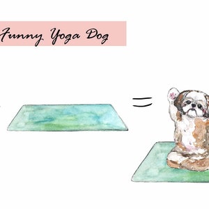 CLIP ART- Watercolor Yoga Dog Set. 16 Images. Digital Download. Yoga ...